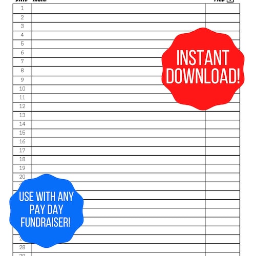 Fundraiser Tracking Sheet - Etsy