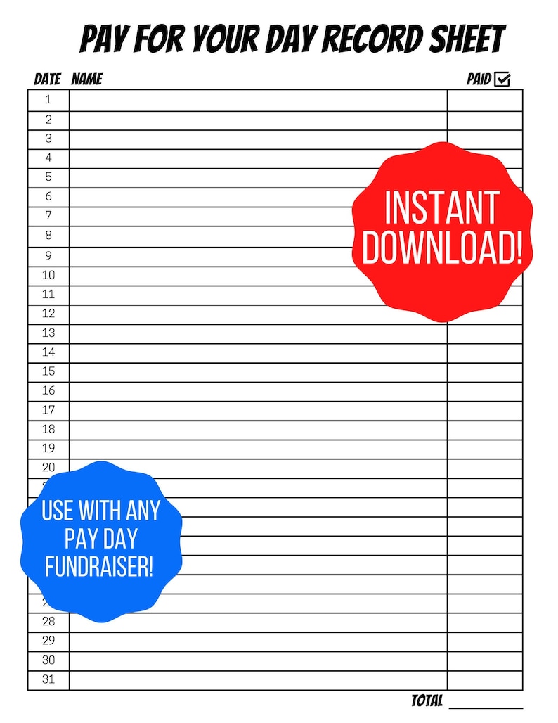 Fundraiser Tracking Sheet - Etsy