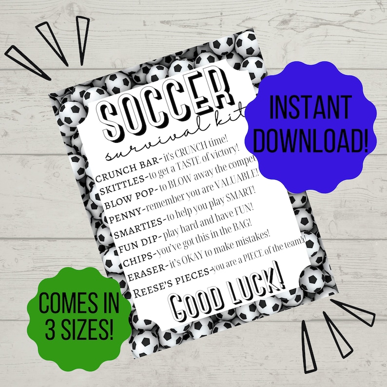Soccer Survival Kit | Soccer Printable - Etsy