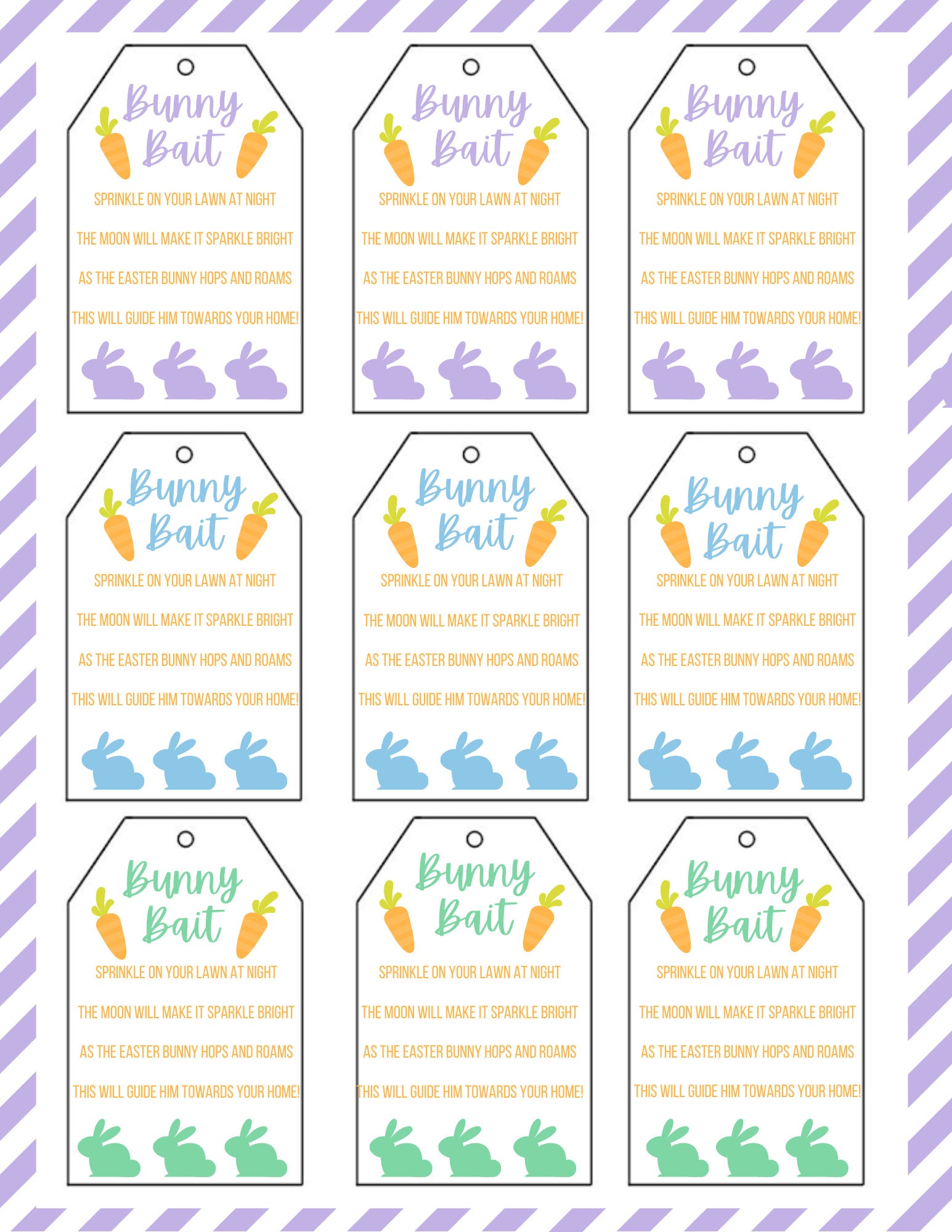 Bunny Bait Printable Tag - Etsy