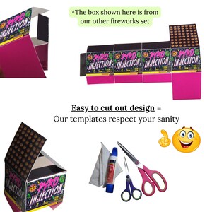 1.6 Miniature Printable Fireworks Boxes Doll Size Mini Fourth of July ...