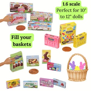1/6 Scale Printable Easter Candy for 10" to 12" Dolls = Mini Doll Food ...