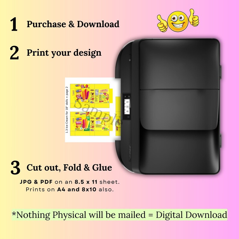 1.3 Miniature Ice Cream Printable Food Boxes Digital Download JPG PDF ...