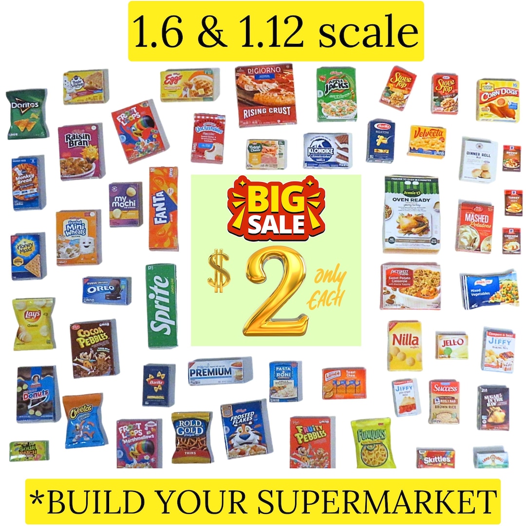 Mini Groceries Miniature Doll Food Dollhouse Supermarket Kitchen ...