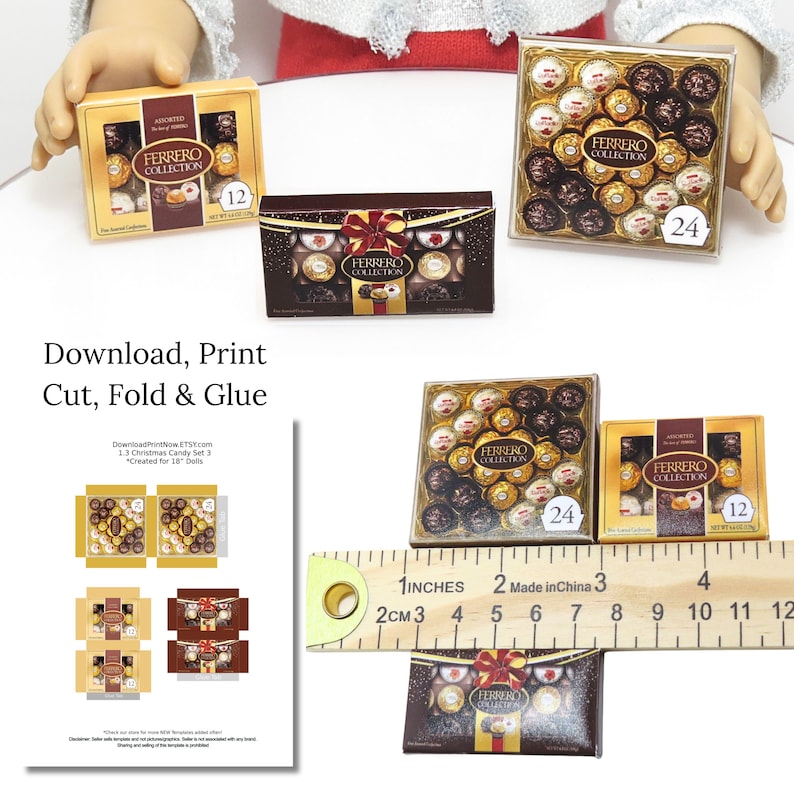 Valentines Day Candy Doll Food Printable Miniature Ferrero Boxes ...