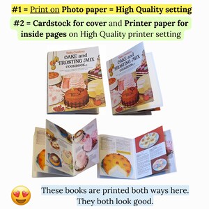 Vintage Cookbook Miniature Printable Template Dollhouse Digital ...