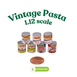 1.12 Vintage Lunch Pasta Can Food Miniature Doll Food Groceries ...