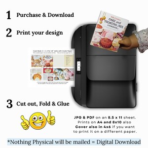 Vintage Cookbook Miniature Printable Template Dollhouse Digital ...