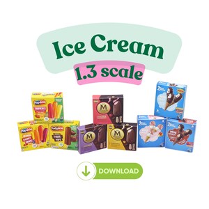1.3 Miniature Ice Cream Printable Food Boxes Digital Download JPG PDF ...