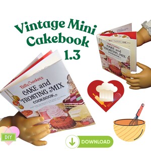 Vintage Cookbook Miniature Printable Template Dollhouse Digital ...
