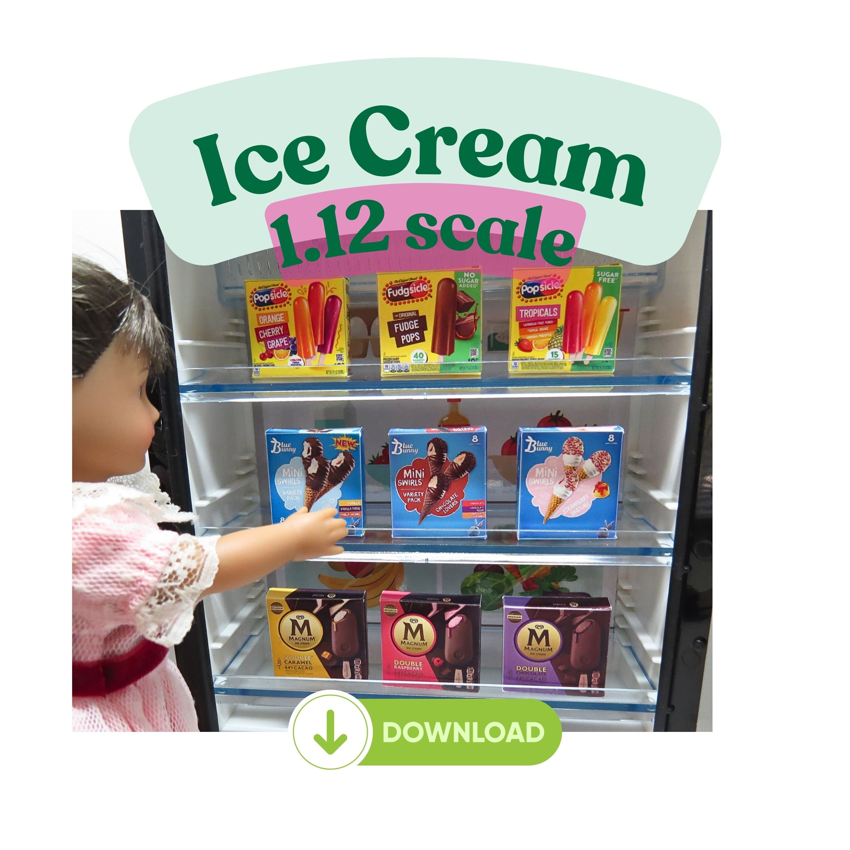 1.12 Miniature Ice Cream Printable Food Boxes Digital Download JPG PDF ...