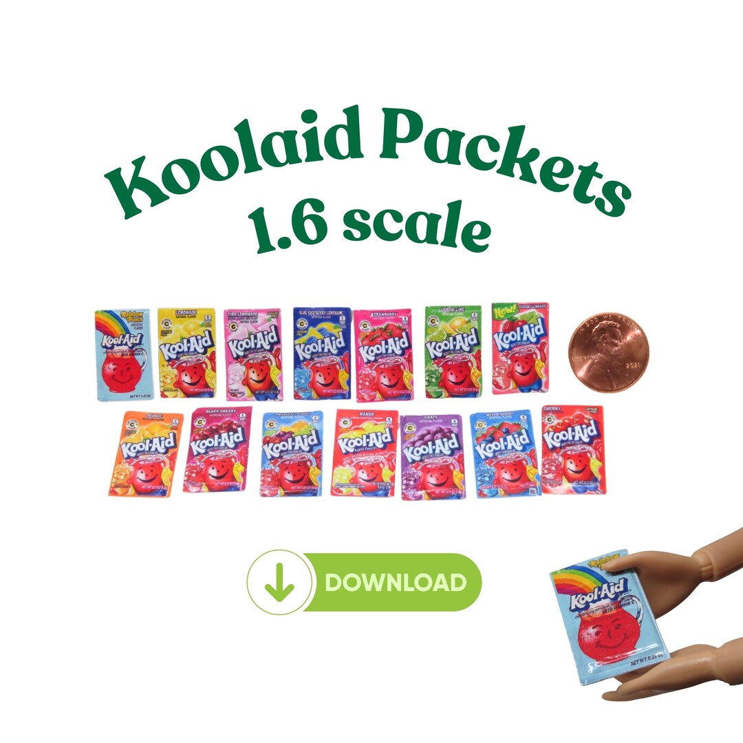 Koolaid 1.6 Printable Doll Size Miniature Drink Packets Kitchen Store ...