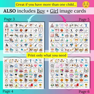 Kids Visual Weekly Calendar Routine Chart Printable Photo Icon Cards ...