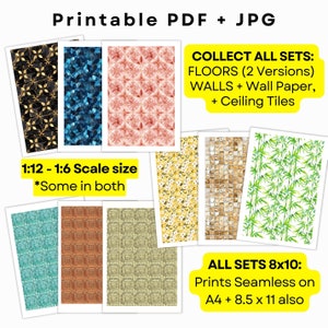 Dollhouse Printable Wood Flooring Scale 1.6 1.12 Diorama Digital ...