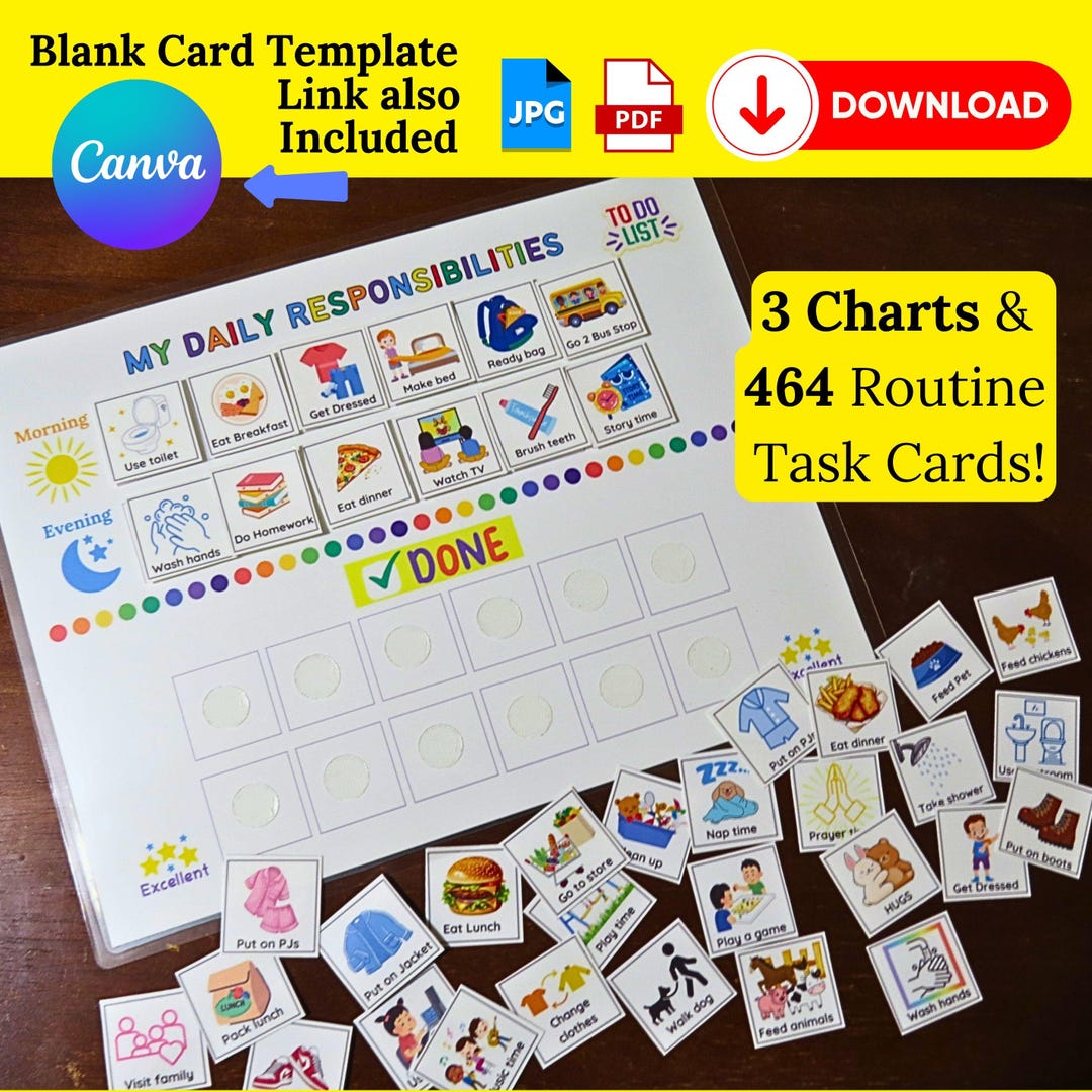 Tableau des responsabilités quotidiennes à imprimer Routine des enfants ...