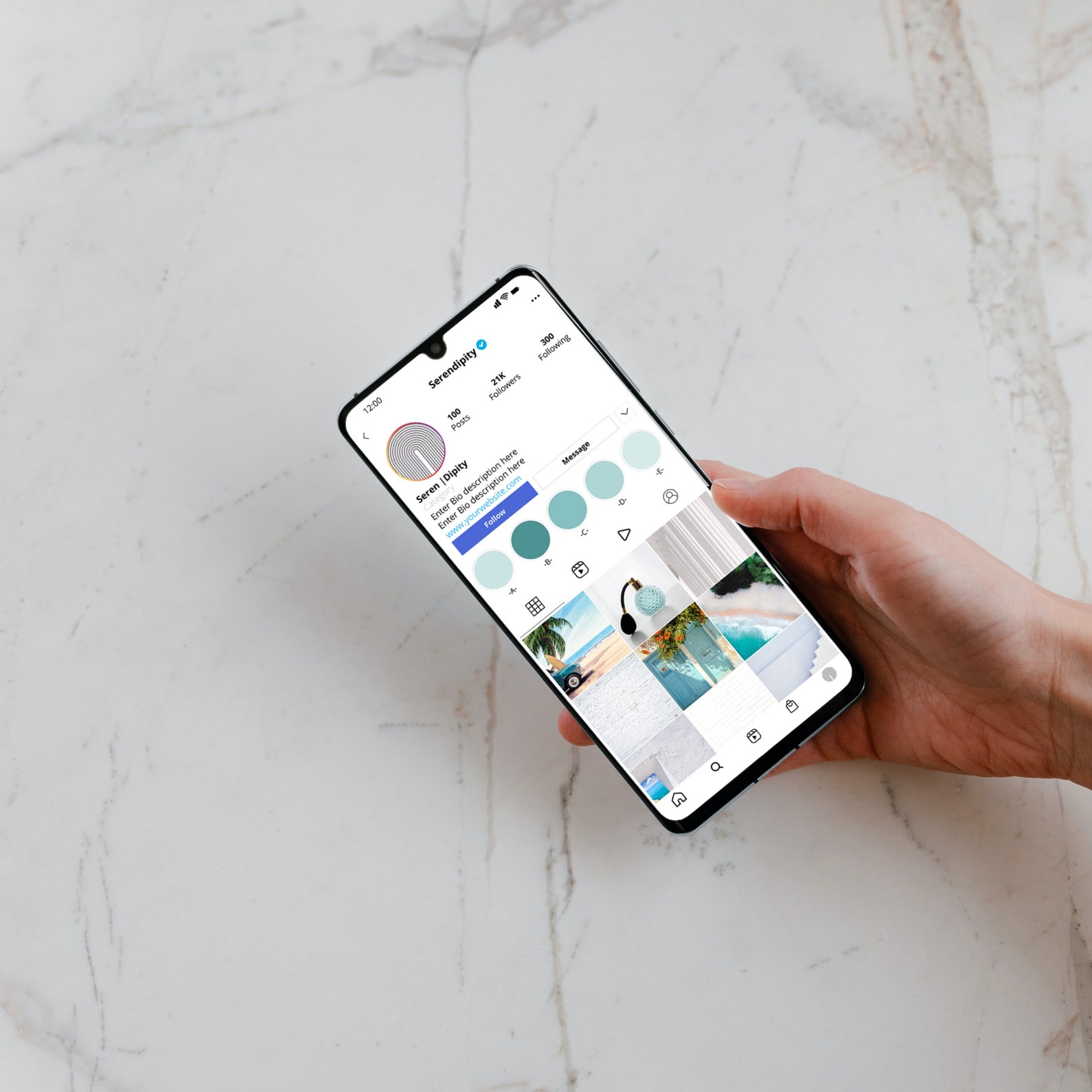 Blue Instagram Highlights Cover Solid Opal Blue Ig Icon Teal Gradient ...