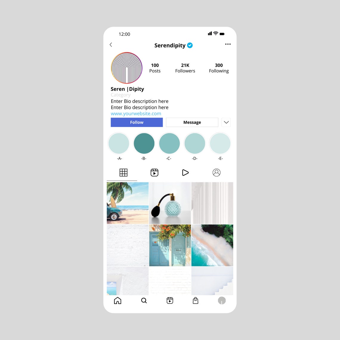 Blue Instagram Highlights Cover Solid Opal Blue Ig Icon Teal Gradient ...