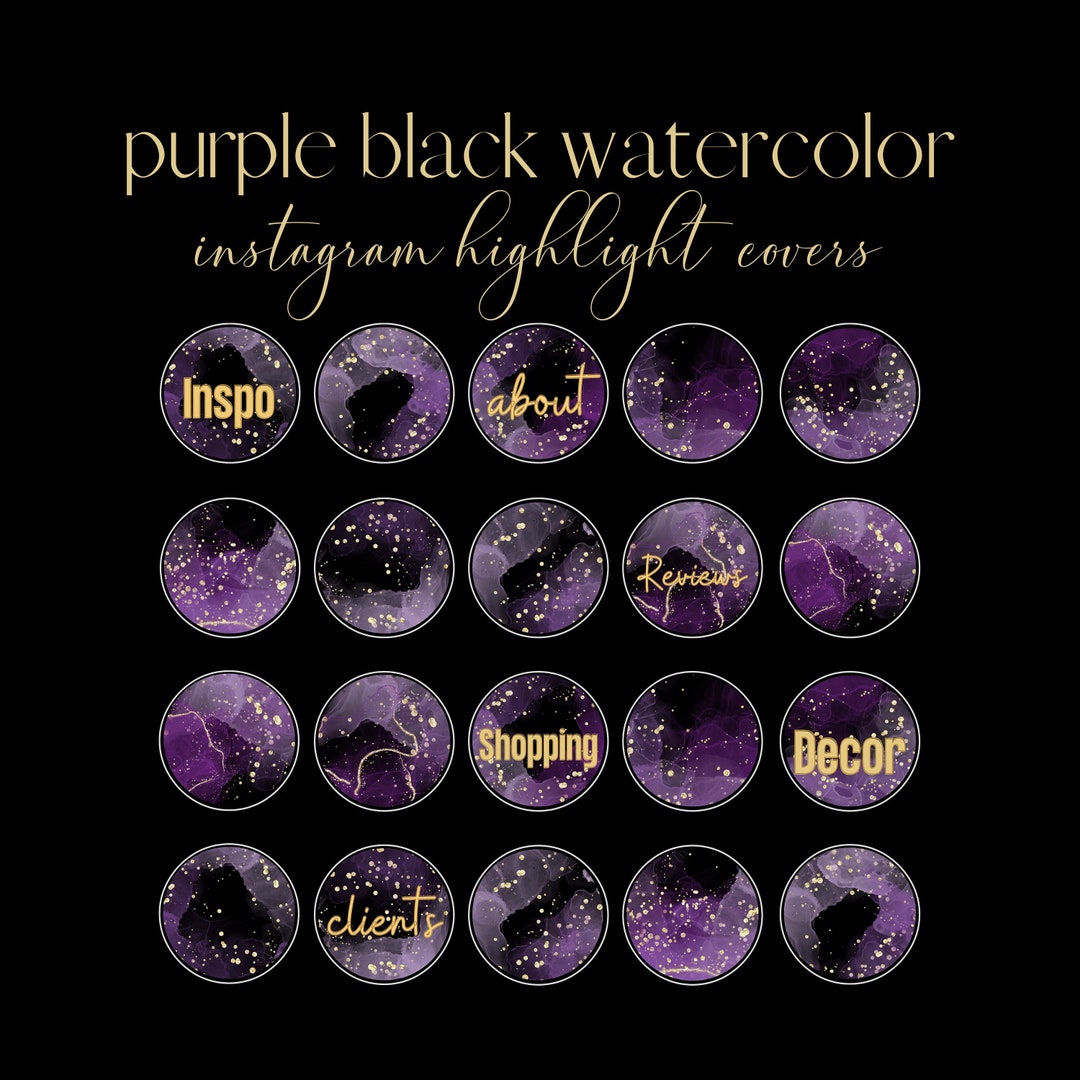 Purple and Black Instagram Highlight Cover DIY Instagram Highlight ...