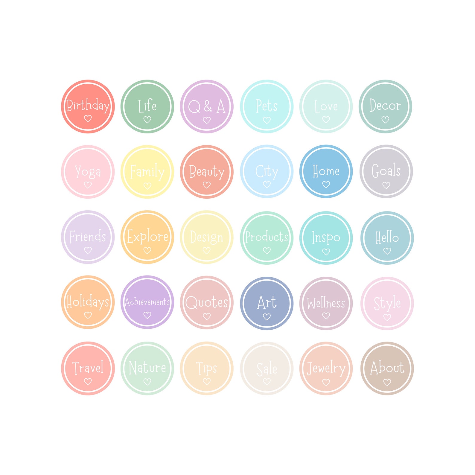 Pastel Instagram Highlight Covers With Text, Lifestyle Instagram ...