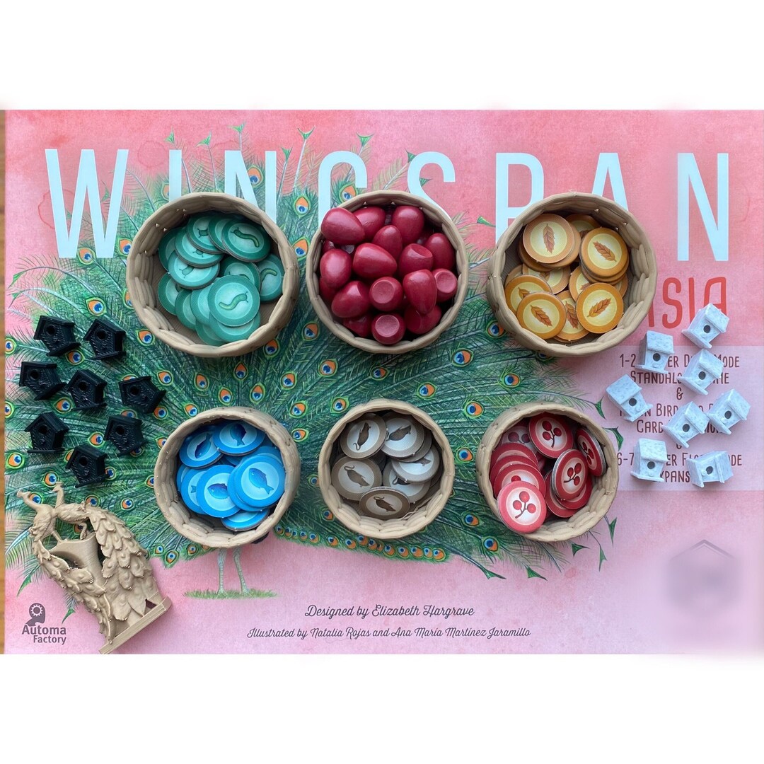 Wingspan ASIA Bundle, Baskets + Peacock First Player Token Upgrade ...