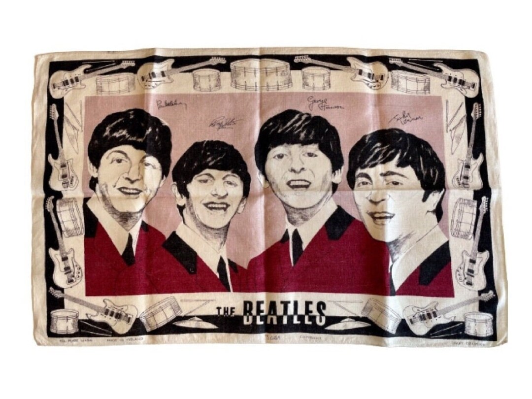 The Beatles Irish Linen Souvenir Tea Towel - Etsy