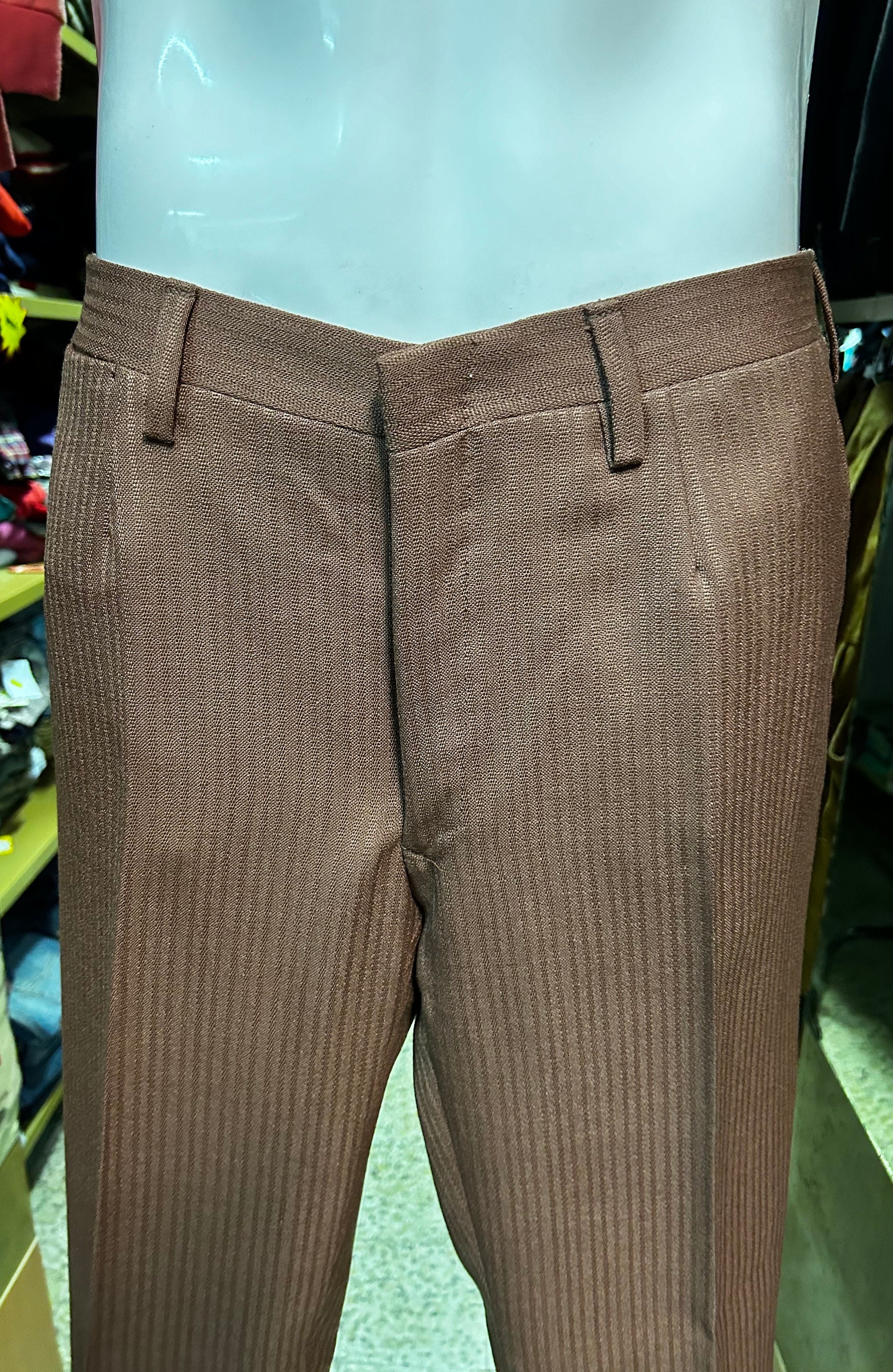 Vintage Early 70s Deadstock Men Suit Brown Bronze/lines/three Button ...