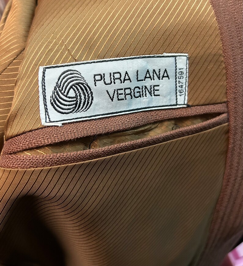 Vintage Early 70s Deadstock Men Suit Brown Bronze/lines/three Button ...