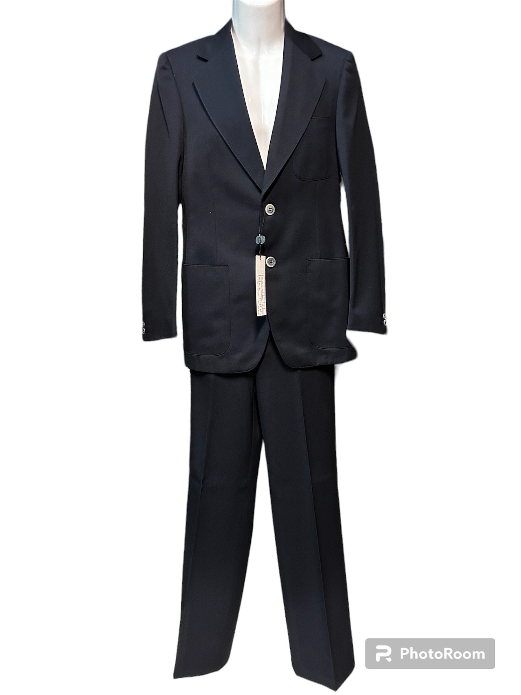 Vintage 70s Deadstock Men Suit Blue /navy/made in Italy by Mabro/pure ...