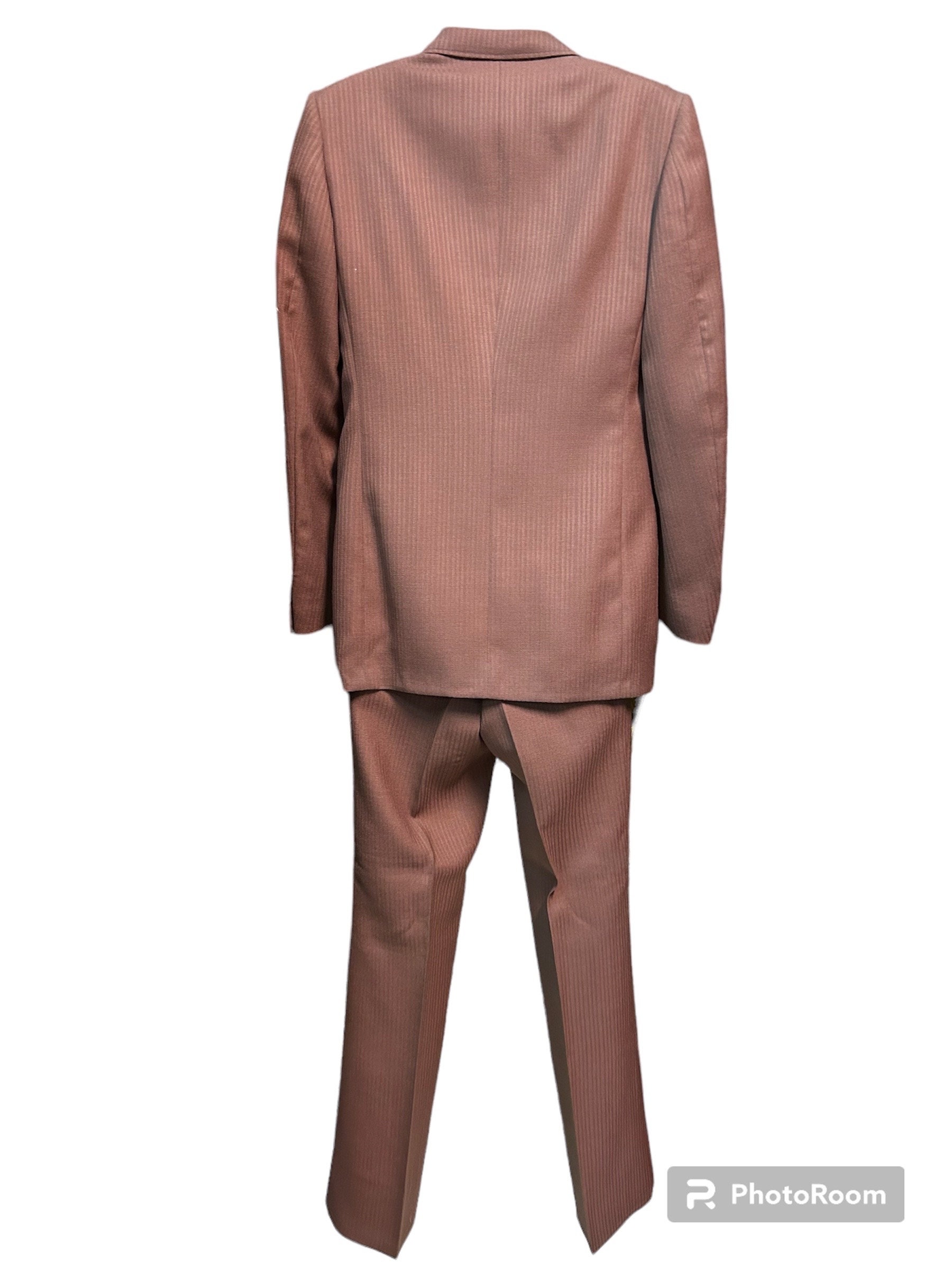 Vintage Early 70s Deadstock Men Suit Brown Bronze/lines/three Button ...