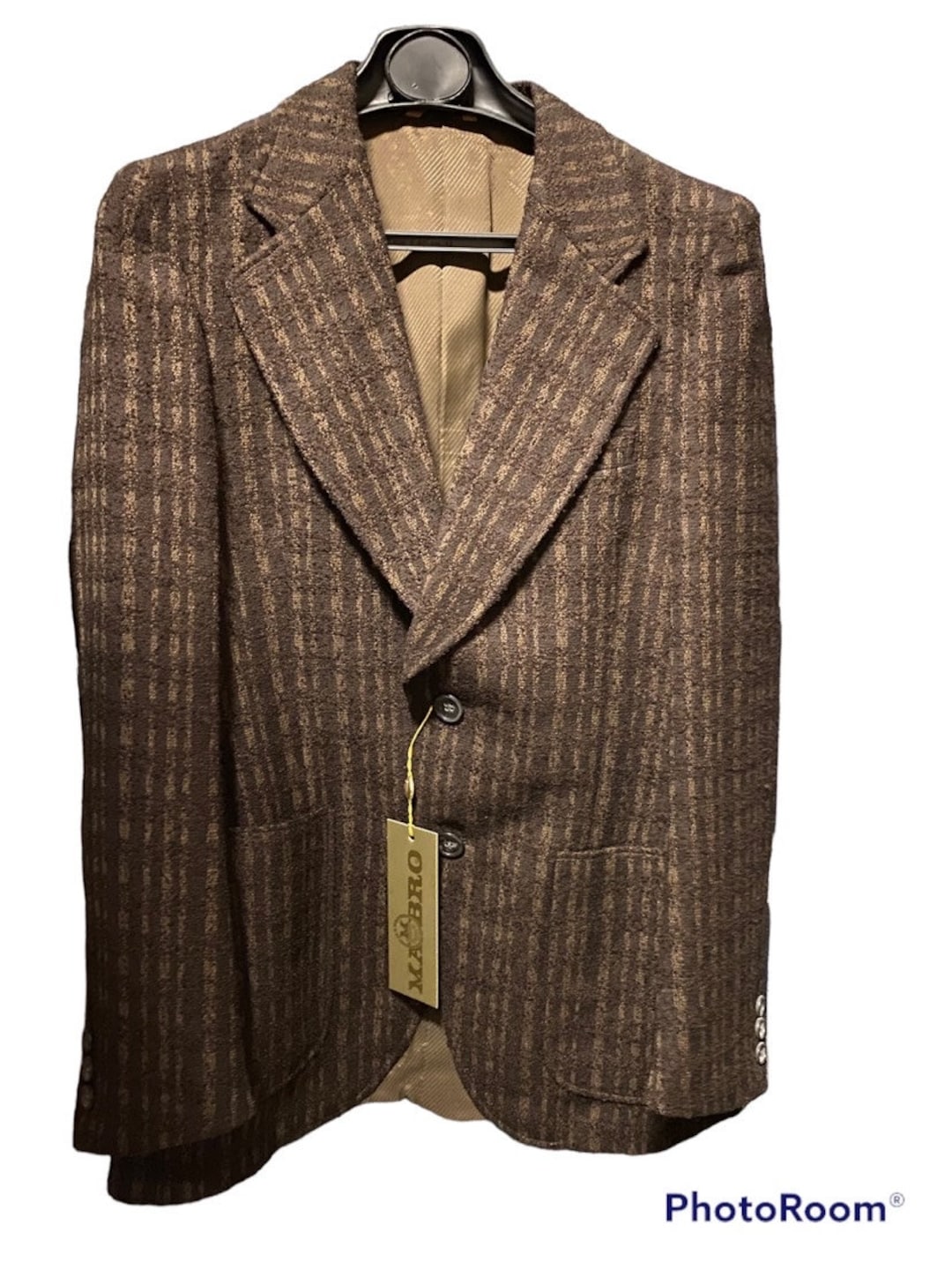 70s Vintage Pure Wool Brown Jacket/made in Italy/by Mabro/70s Brown ...