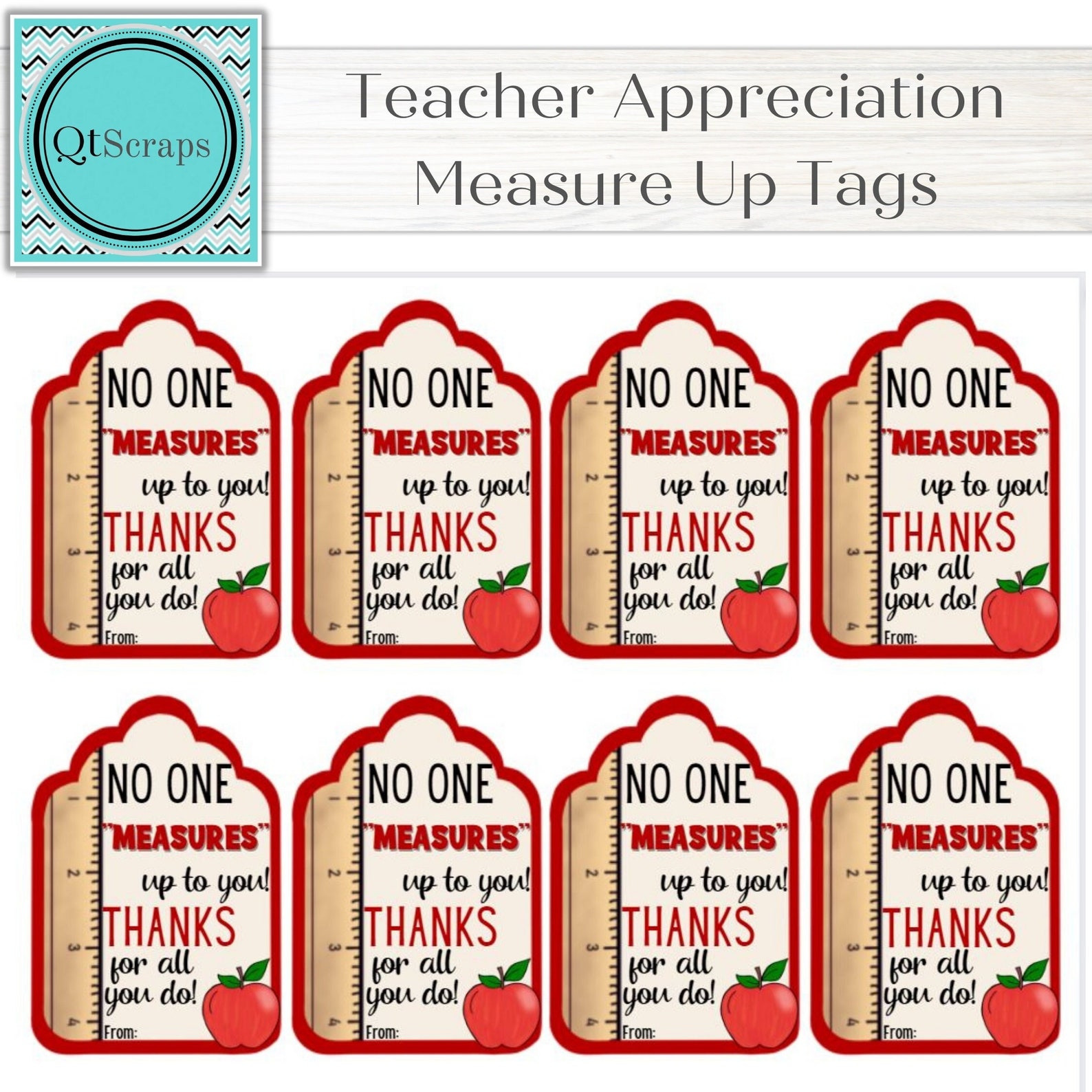 Printable Teacher Appreciation Gift Tags: Editable Canva Template ...