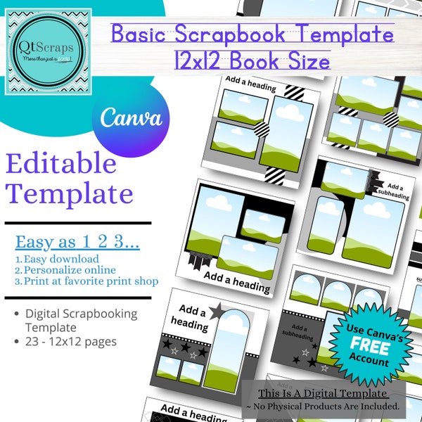 Scrapbook Templates 12x12 - Etsy