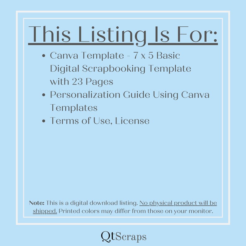 7x5 Digital Scrapbook Pages | Printable Scrapbook Template | Canva ...