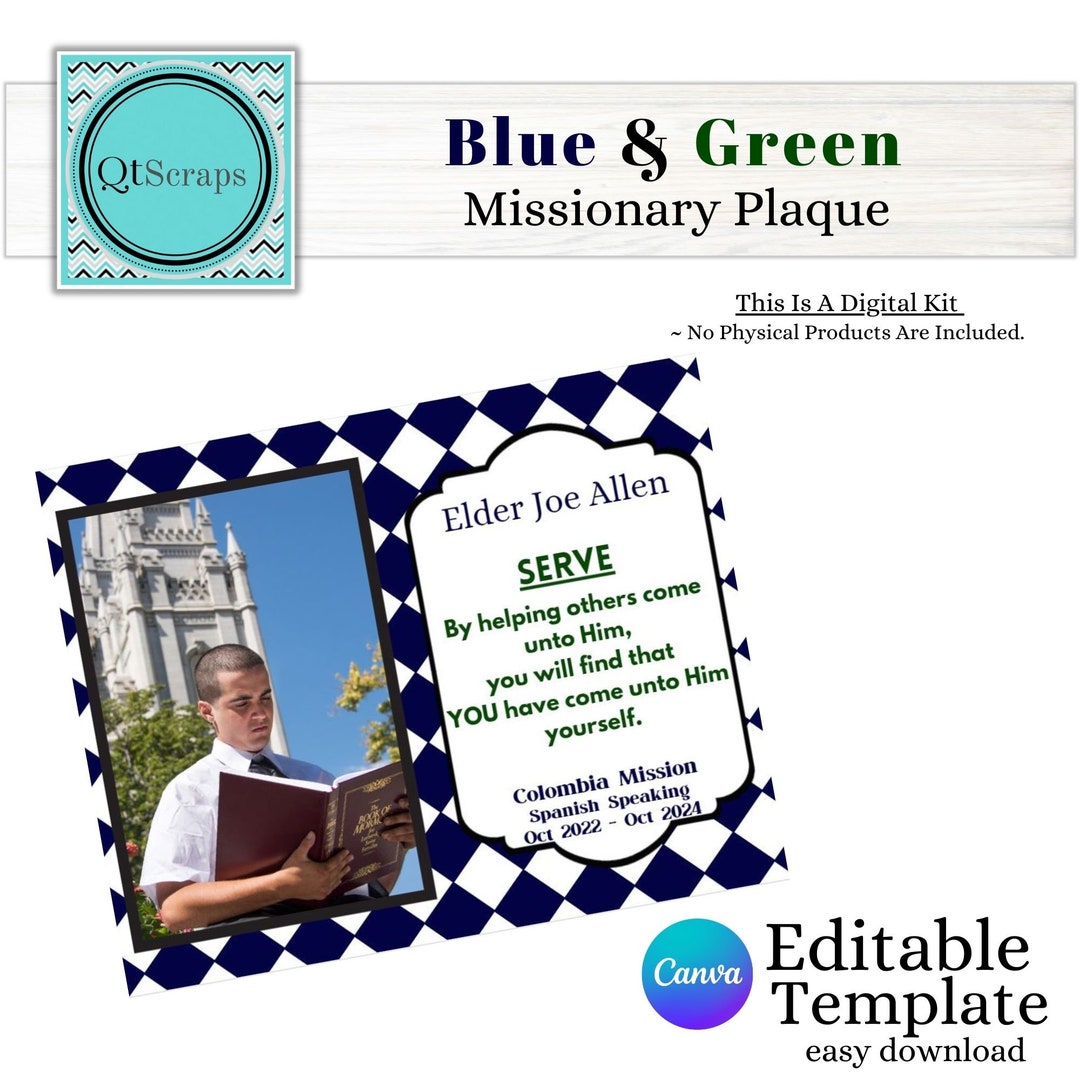Customizable Missionary Plaque Template | "serve" Quote | Editable ...