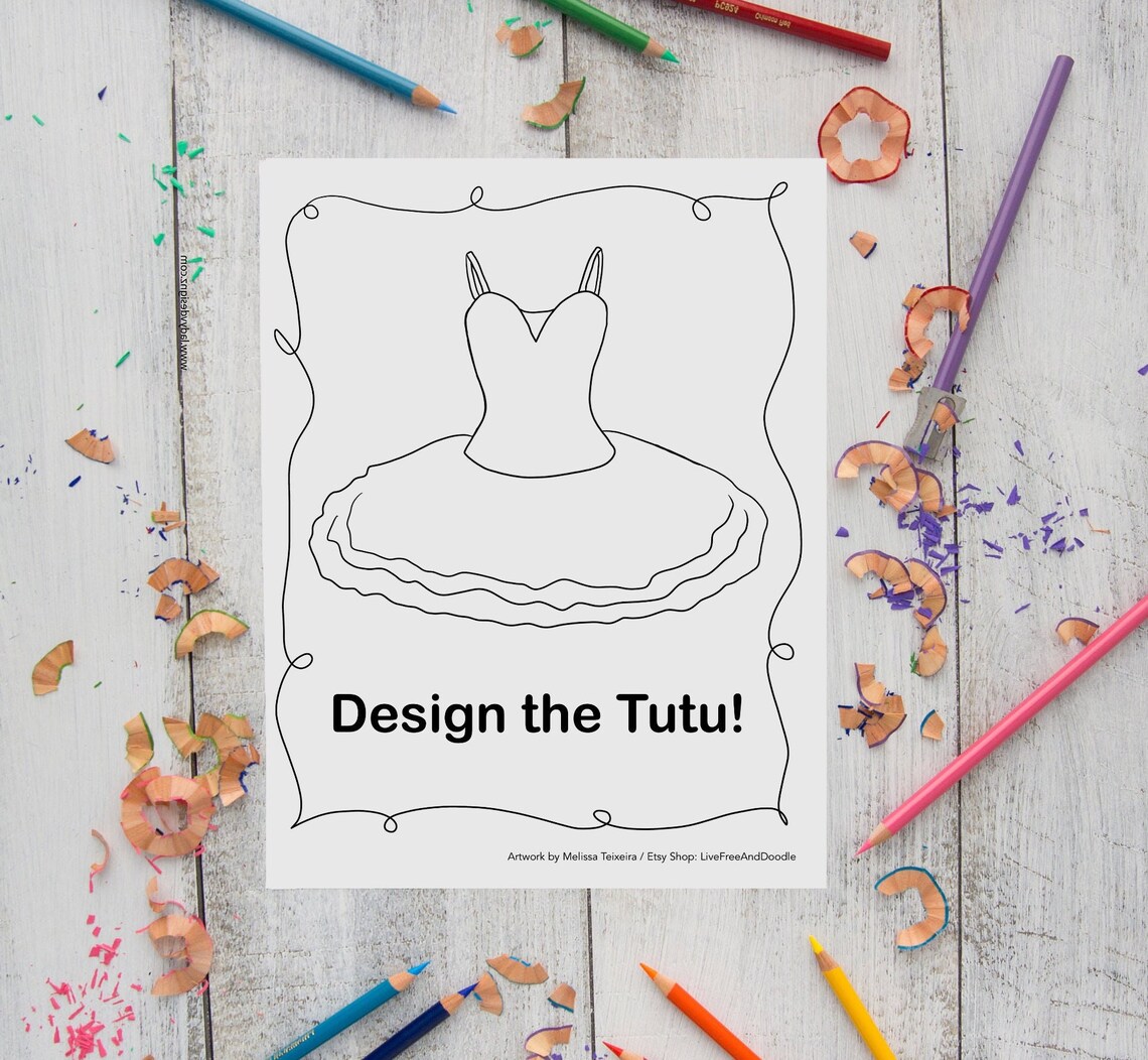 Tutu Coloring Page - Etsy