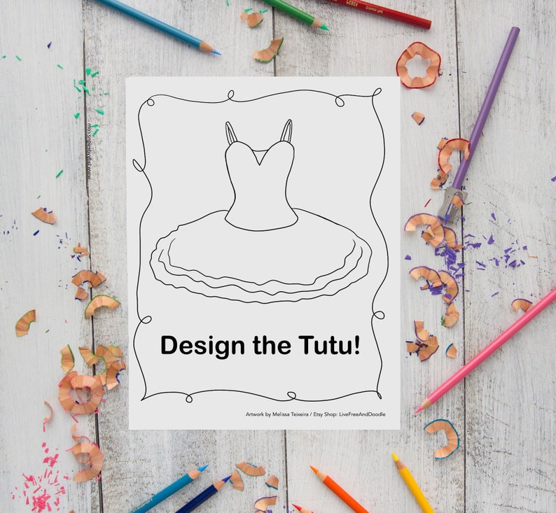 Tutu Coloring Page - Etsy