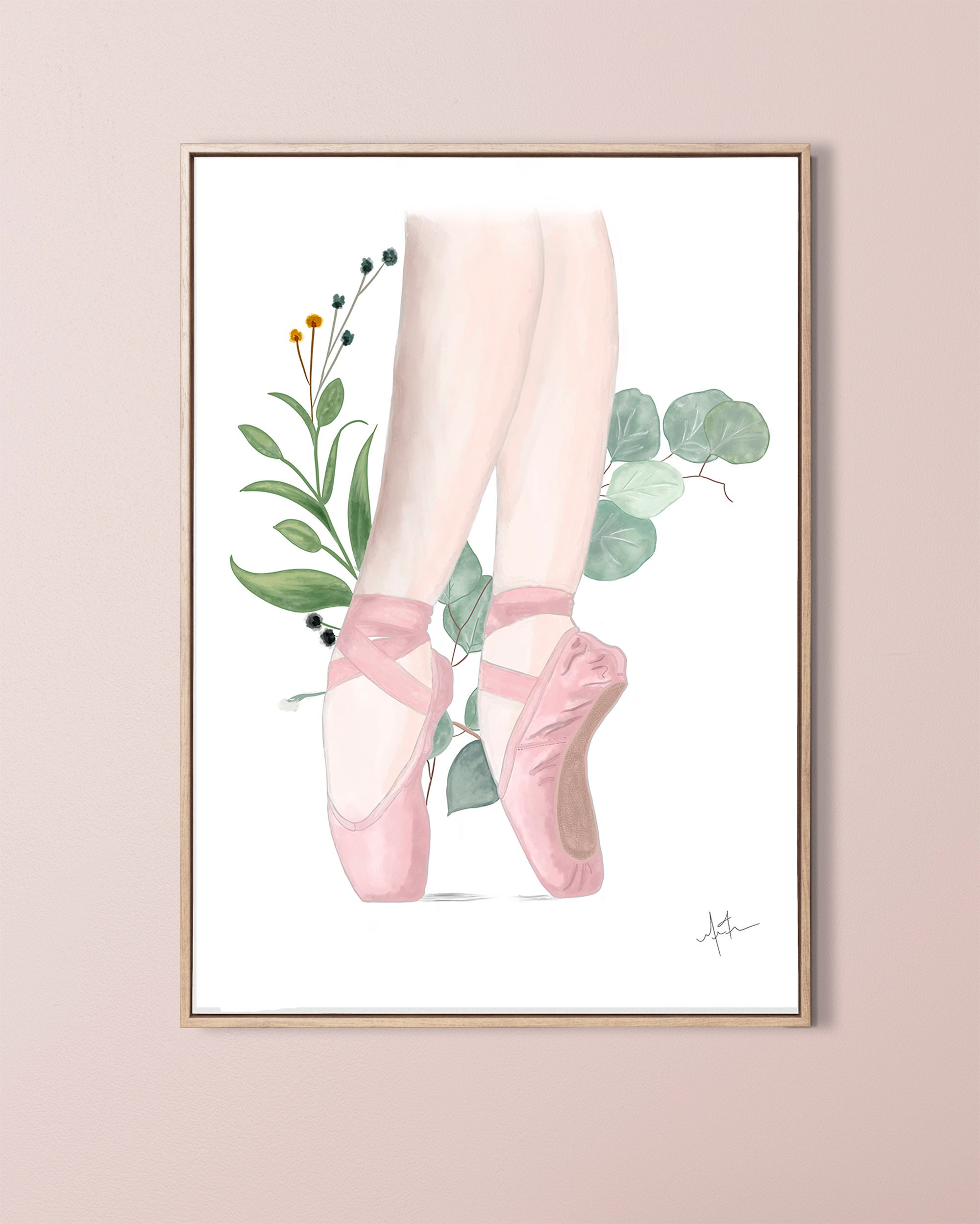 Pointe Shoe DIGITAL DOWNLOAD Printable Framable Artwork, Ballet Art ...