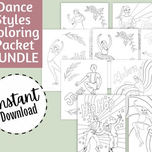 Styles of Dance Coloring Pages - Etsy