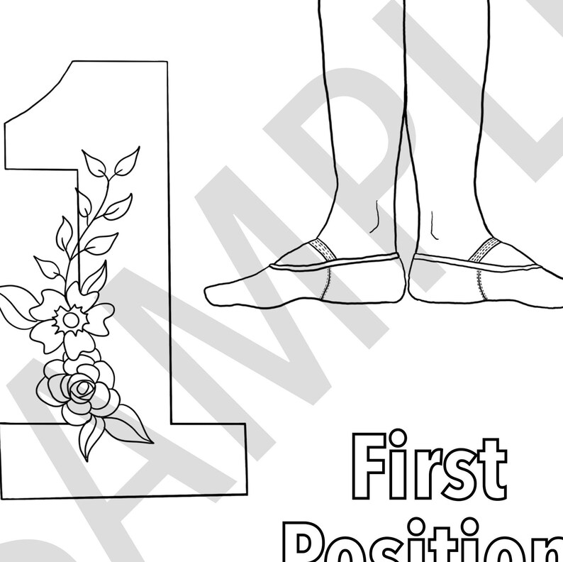Positions of Dance Coloring Pages | Etsy