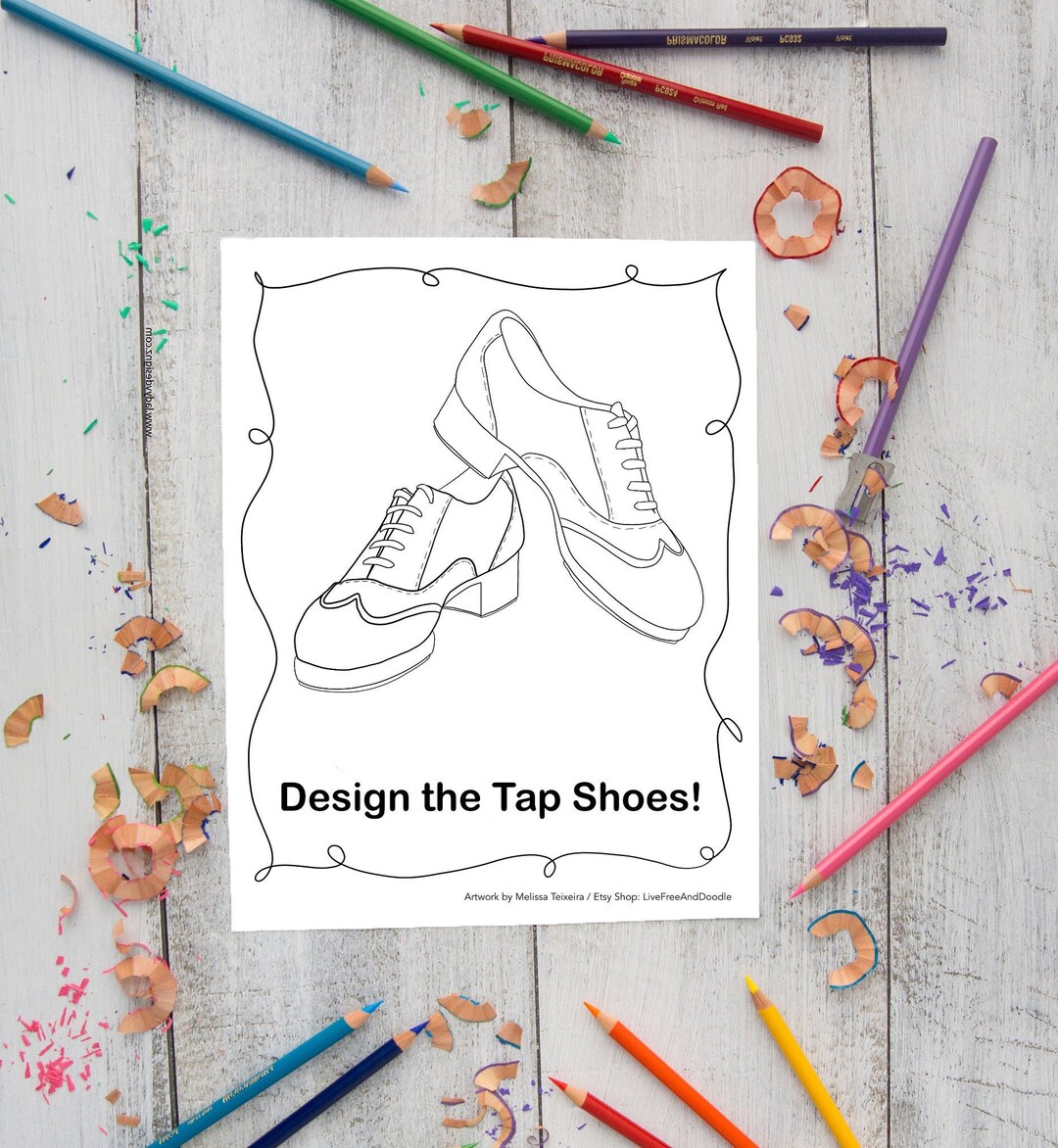 Tap Shoes Coloring Page - Etsy
