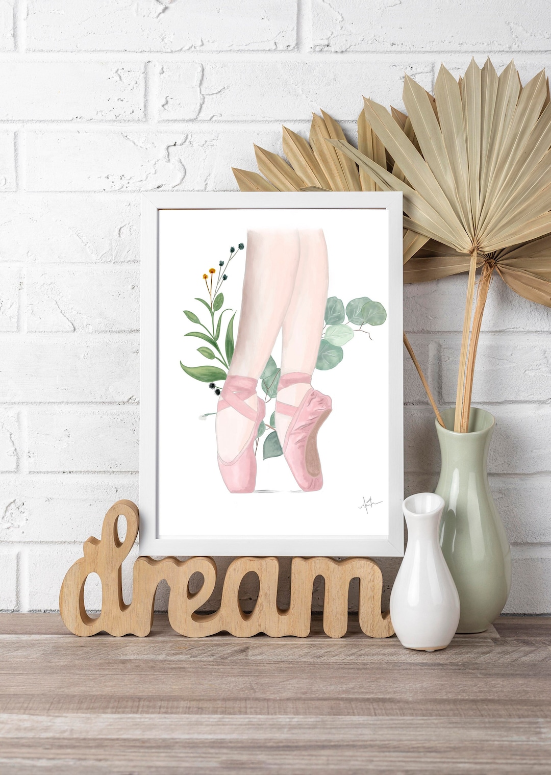 Pointe Shoe DIGITAL DOWNLOAD Printable Framable Artwork, Ballet Art ...