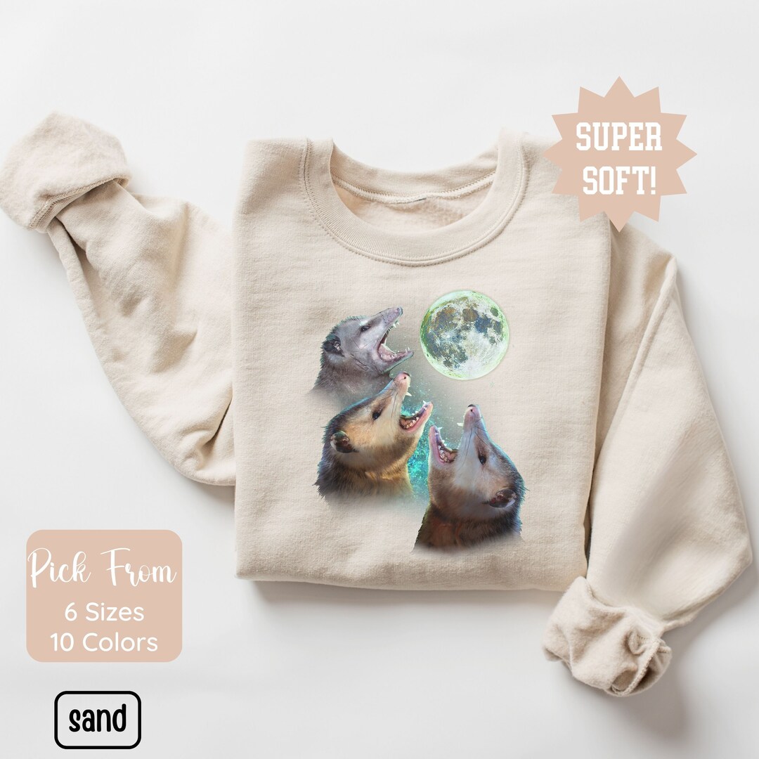 Three Possums Howling at Moon Vintage Shirt, Retro Opossum Lover Tshirt ...
