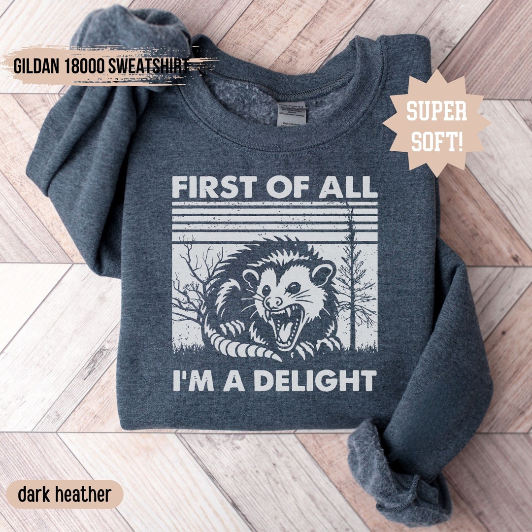 Funny Opossum Shirts Angry Opossum Tshirt, First of All I'm A Delight ...