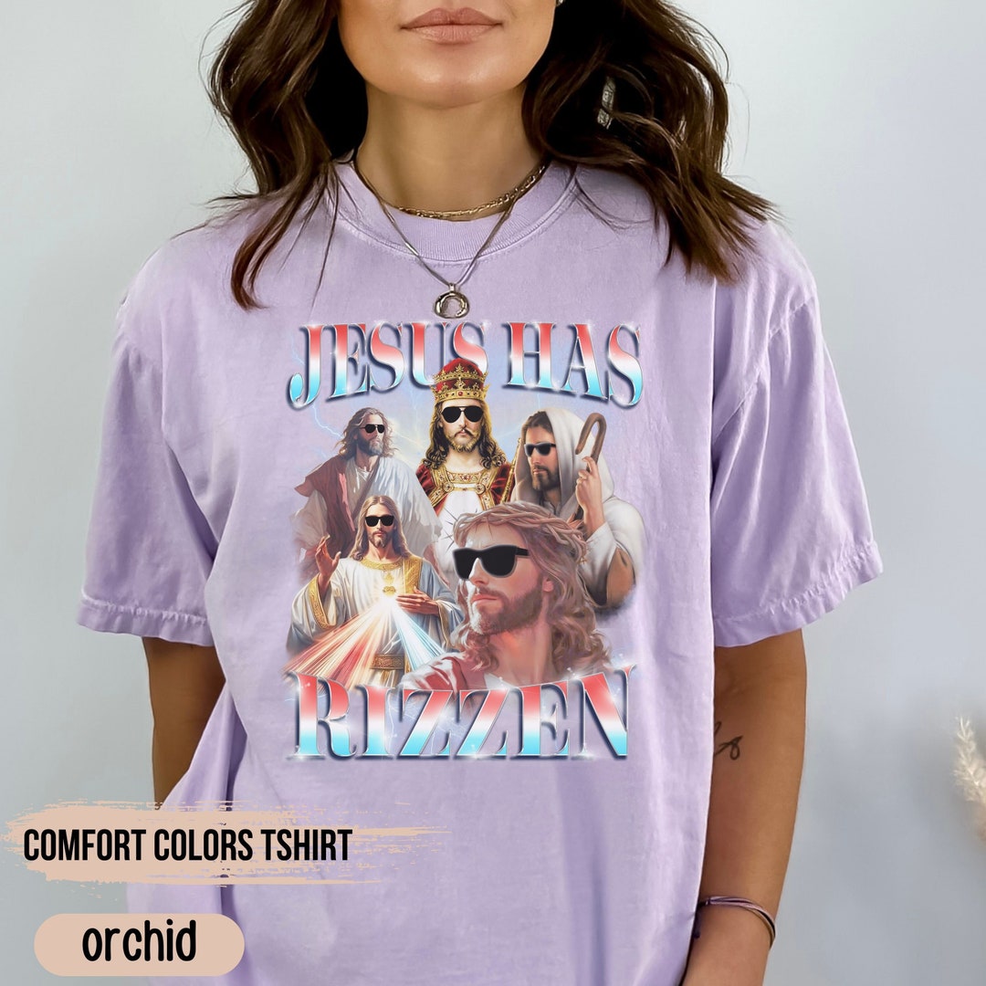 90s Vintage Bootleg Shirt, Jesus Bootleg Rap Tee, He is Rizzin' Funny ...