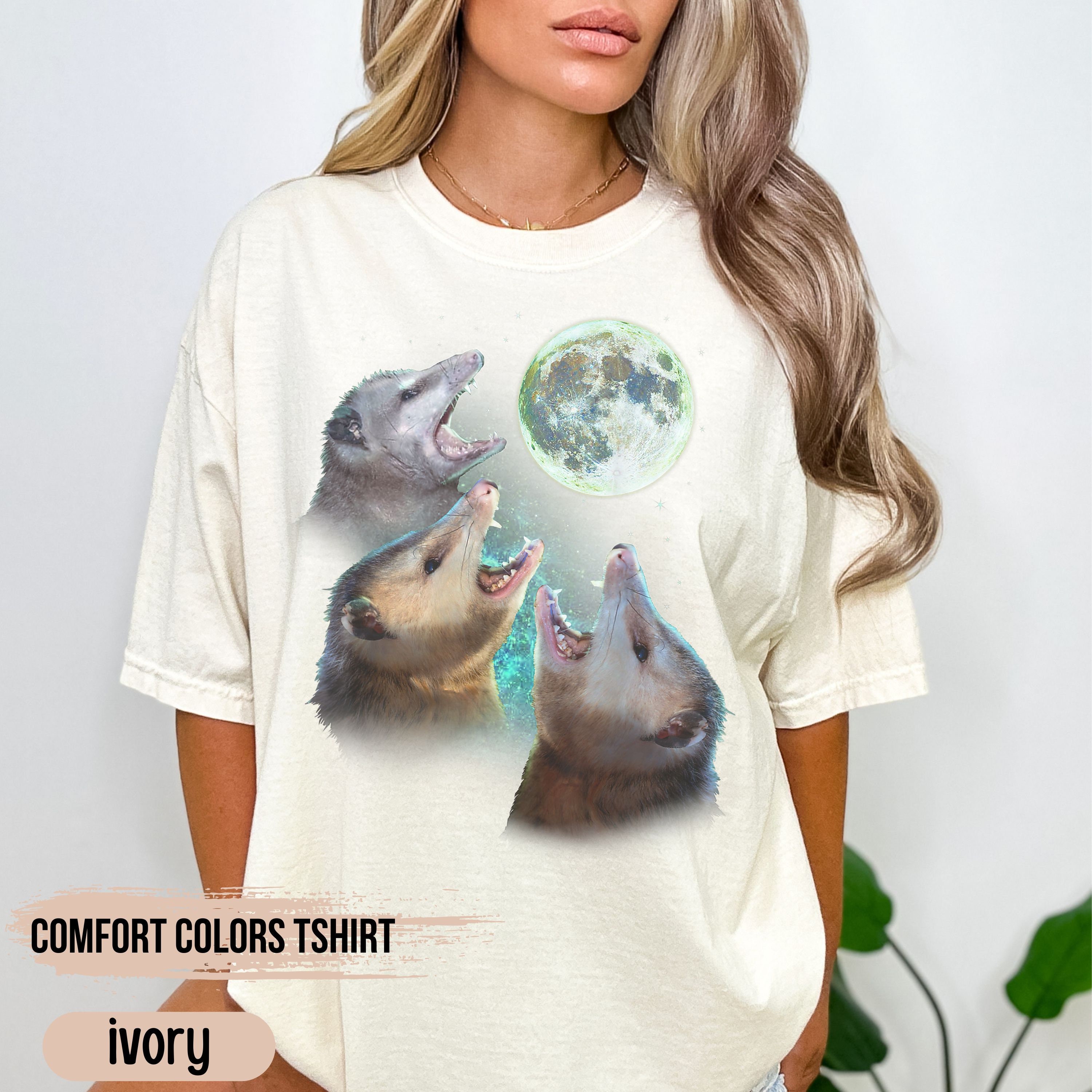Three Possums Howling at Moon Vintage Shirt, Retro Opossum Lover Tshirt ...
