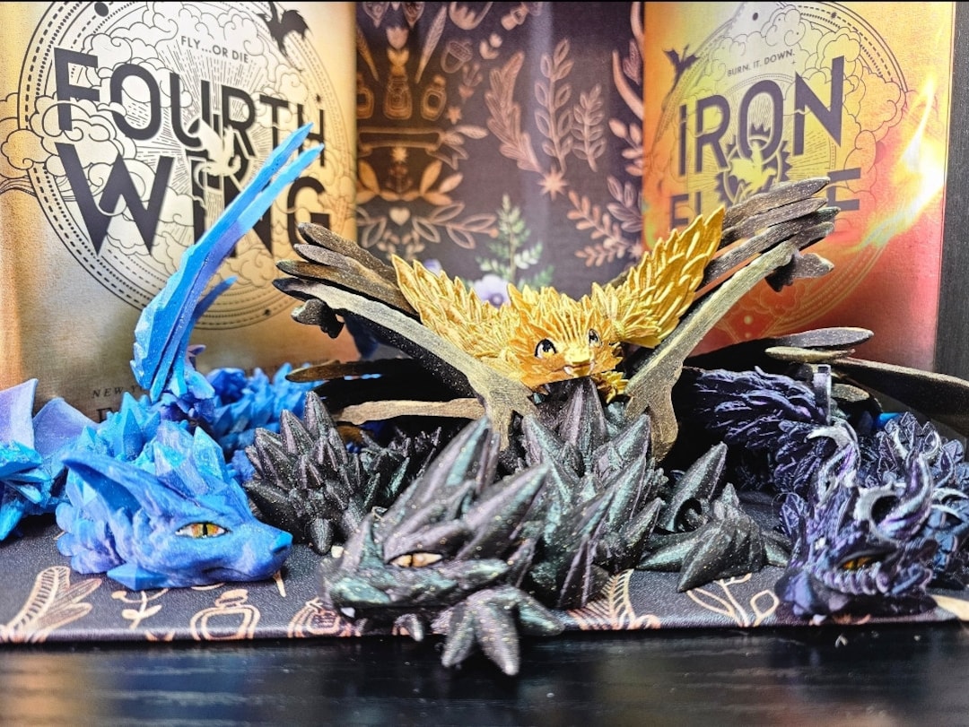 Empyrean Series Inspired Four Dragon Bundle, Hand Painted Tairn, Sgaeyl ...