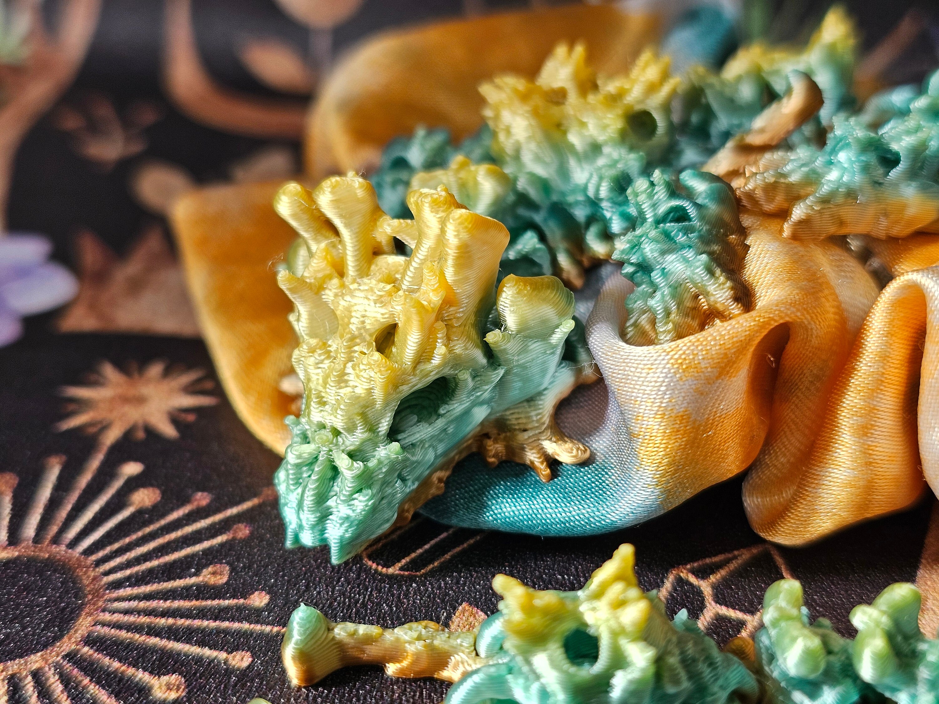 3D Printed Articulated Dragon, Baby Hollow/skull/goth/emo/pirate Fidget ...