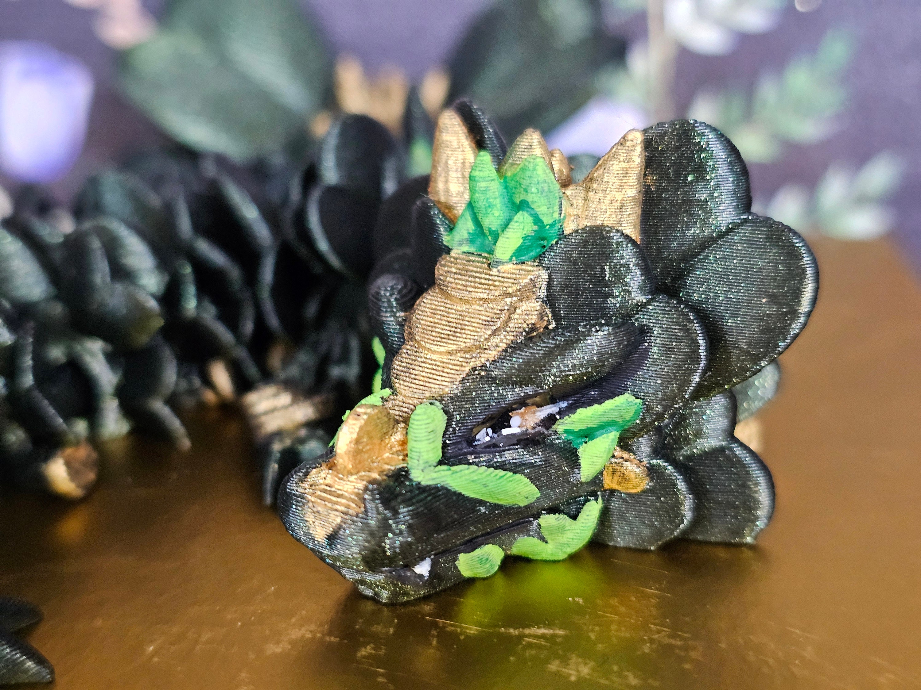 CINDERWING3D 3D Printed Clover Dragon, Good Luck Charm, Lucky Dragon ...