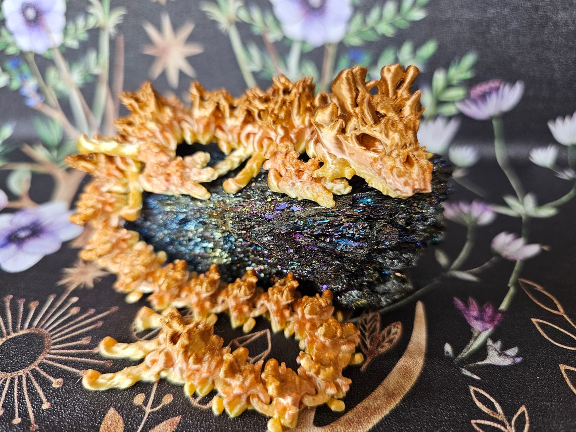 3D Printed Articulated Dragon, Baby Hollow/skull/goth/emo/pirate Fidget ...