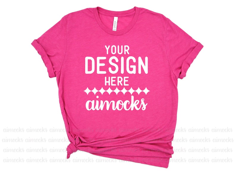 Heather Raspberry Bella Canvas Mockup Pink T-shirt Mockup - Etsy